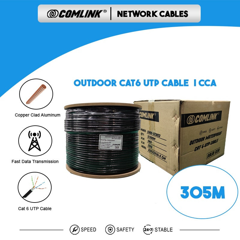 100m 200m 305m Comlink black Cat6 UTP Indoor and Outdoor High Quality ...