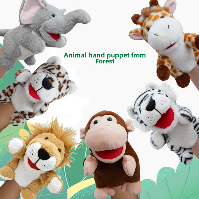 Jungle Animal Hand Puppets Plush Puppets for Kids Interactive ...