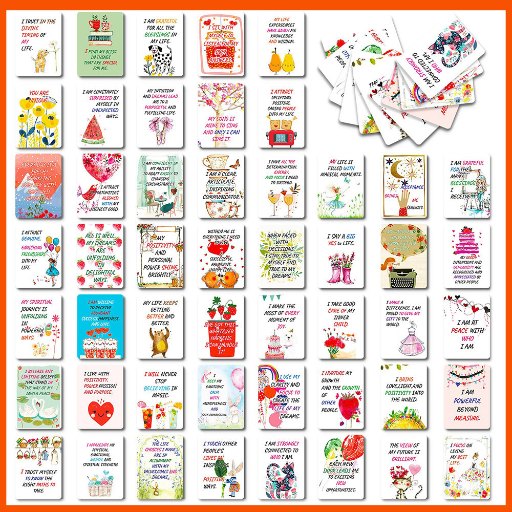 50 Pcs Inspirational Cards Kids Daily Positive Affirmation Card ...