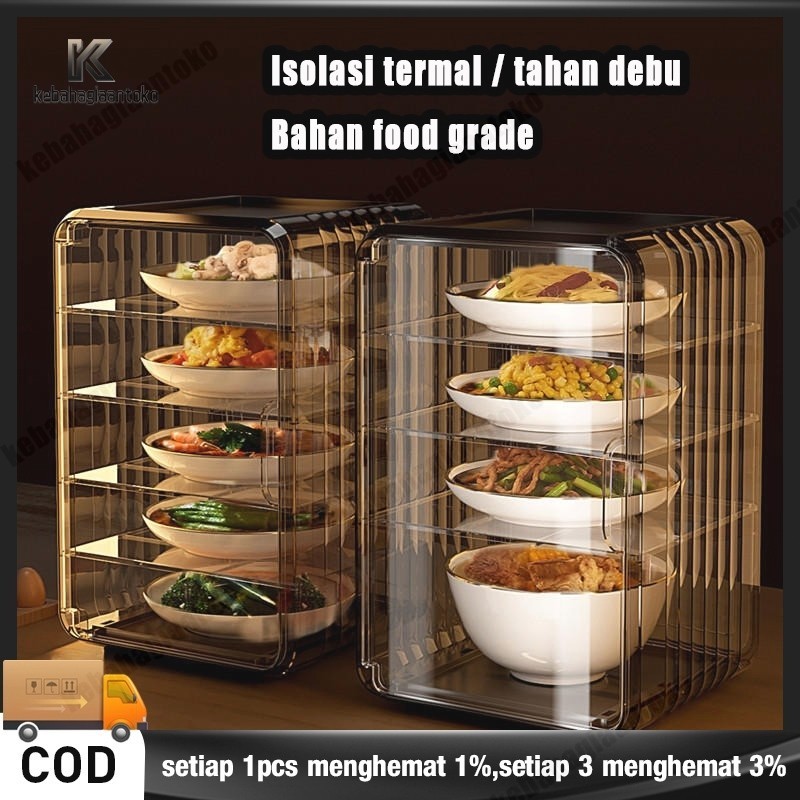 3-level Food Storage Stacking Dustproof Dining Hood Cabinet Side Dish ...