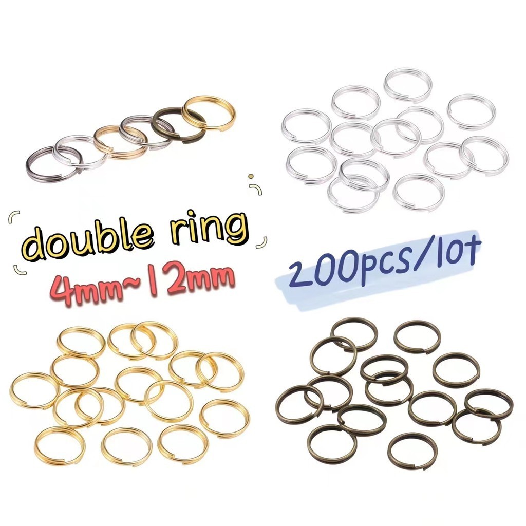 200pcs/pack Keyring Accessories Iron Aperture Double Ring Open Ring ...
