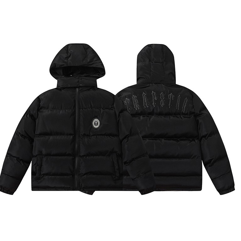 Trapstar Winter Back Embroidered Hooded Men's Down Coat Street Hip Hop ...