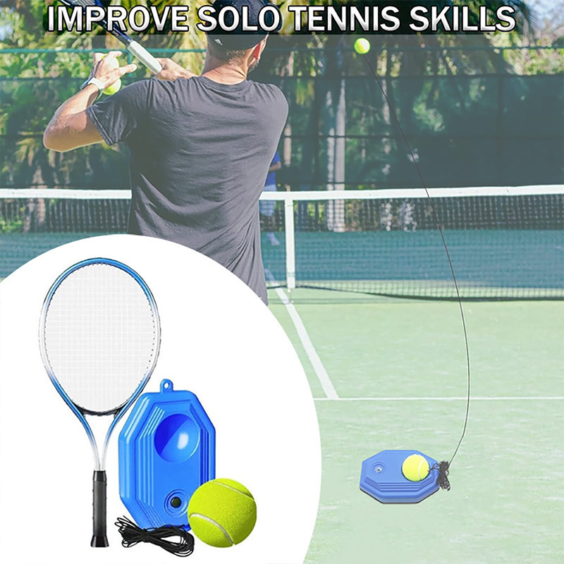 Beginner Outdoor Single Tennis Trainer Elastic Rope Ball Tennis Racket ...