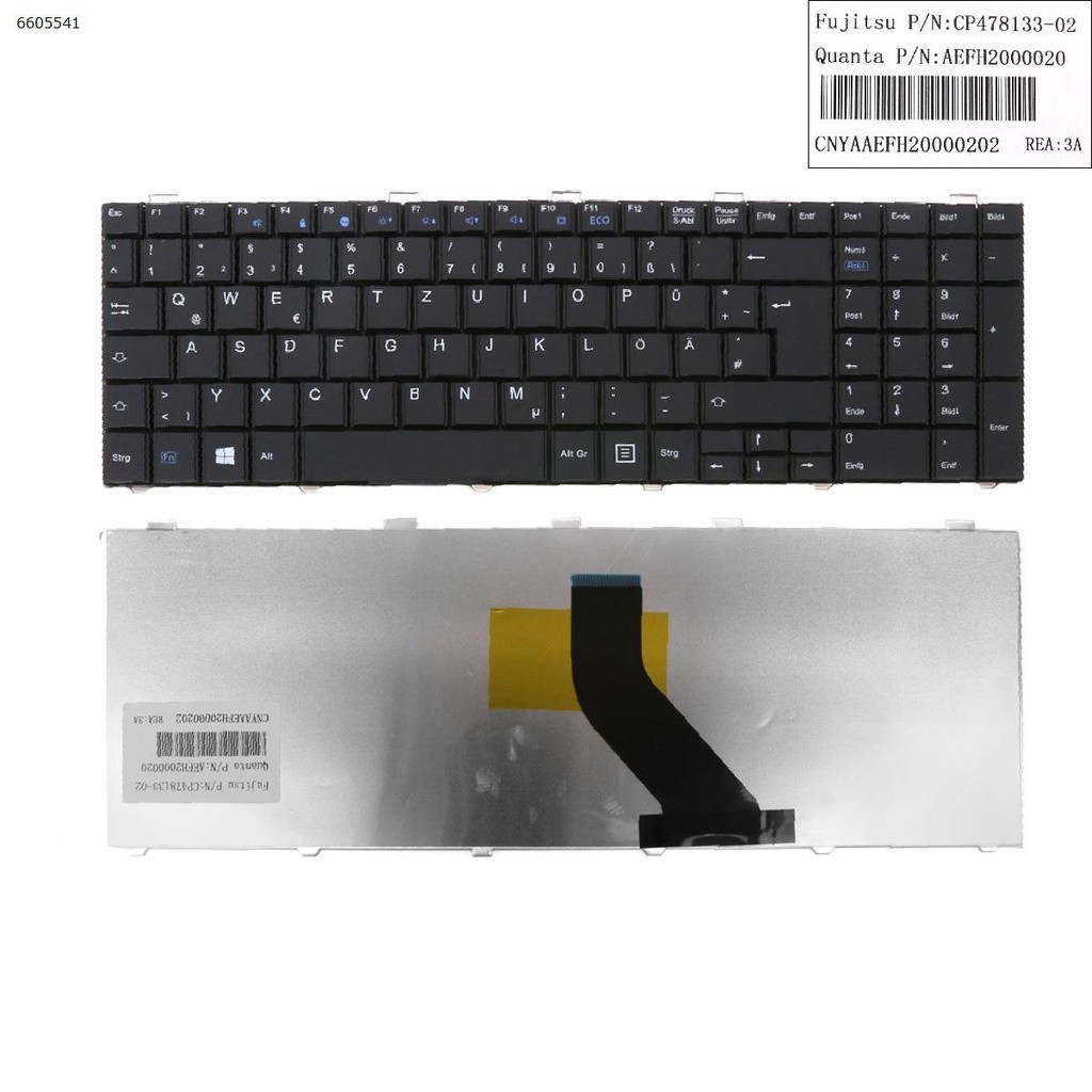 RQ+German QWERTZ Layout New Replacement Keyboard for Fujitsu Lifebook ...