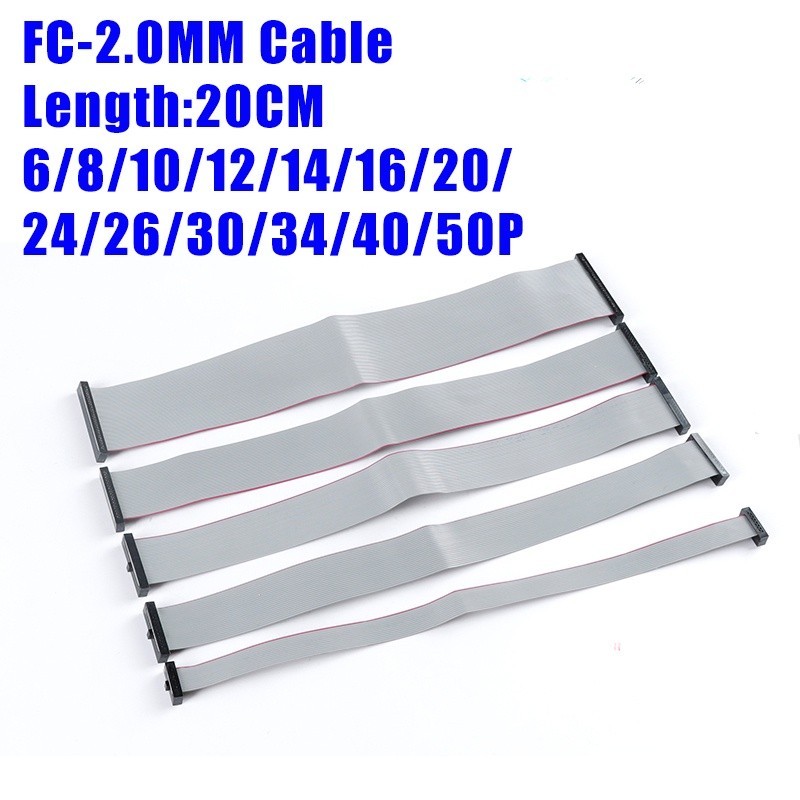 RQ+pitch 2.0MM FC-6/8/10/14/16/20/40/50 PIN 30CM JTAG ISP DOWNLOAD ...