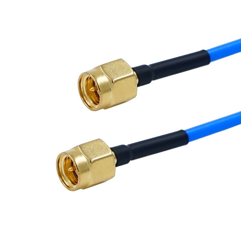 1pcs SMA to SMA connector straight RF Coaxial cable SMA male to SMA male RG405 086 cable Blue ...