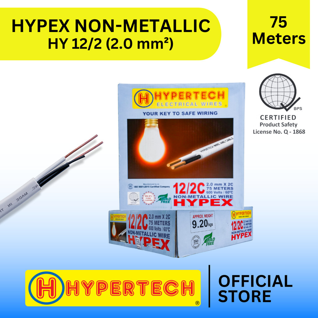 Hypertech HYPEX # 12/2 75meters NM WIRE (PDX) Pure Copper Electrical Wire | Shopee Philippines