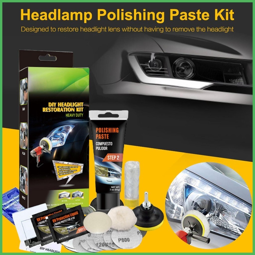 Headlight Lens Restoration Kit Heavy Duty Headlight Restoration Kit Car ...