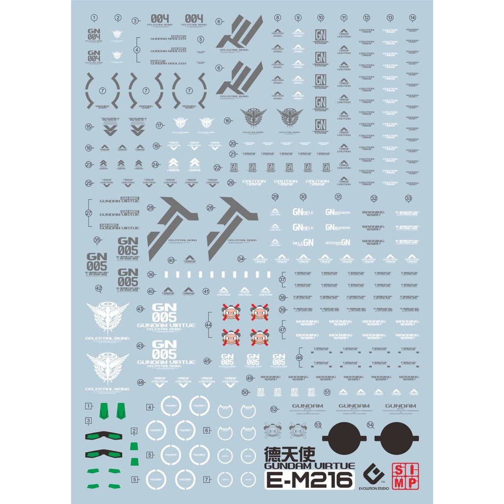 Fluorescent!! HG RG MG PG RE HiRM Robot MS Water transfer decal for detail up (for MG 1/100 ...