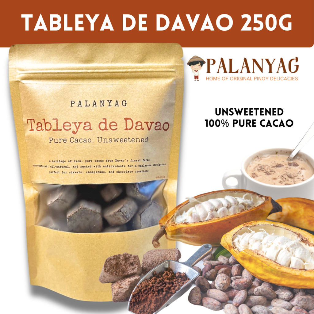 Palanyag Tableya de Davao 250g – 100% Pure Cacao Unsweetened Chocolate ...