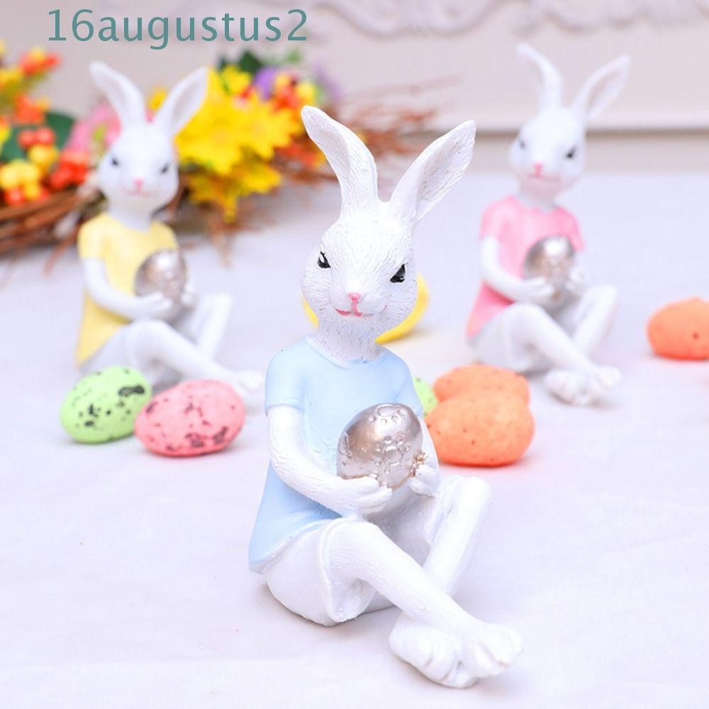 [COD] Easter Bunny Figurine, Cute Weatherproof Rabbit Egg Hugging ...