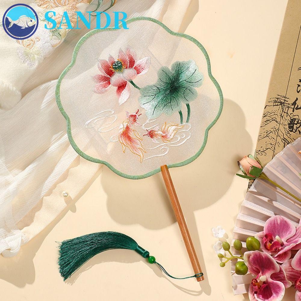 SANDR Chinese Style Fan, Tuan Fan Handheld Embroidery Fan, Ancient ...