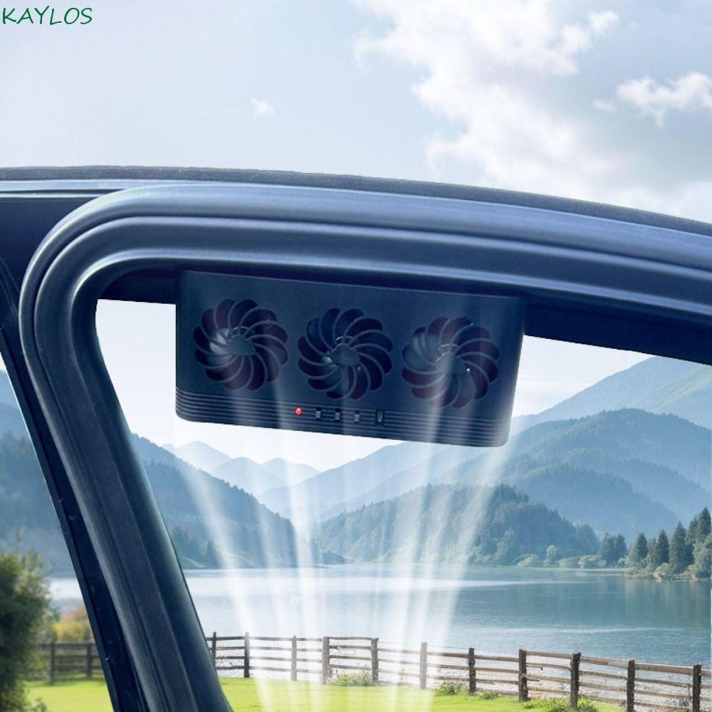 KAYLOS Solar Car Cooling Fan, 3 Head Air Vent Car Exhaust Fan, High ...