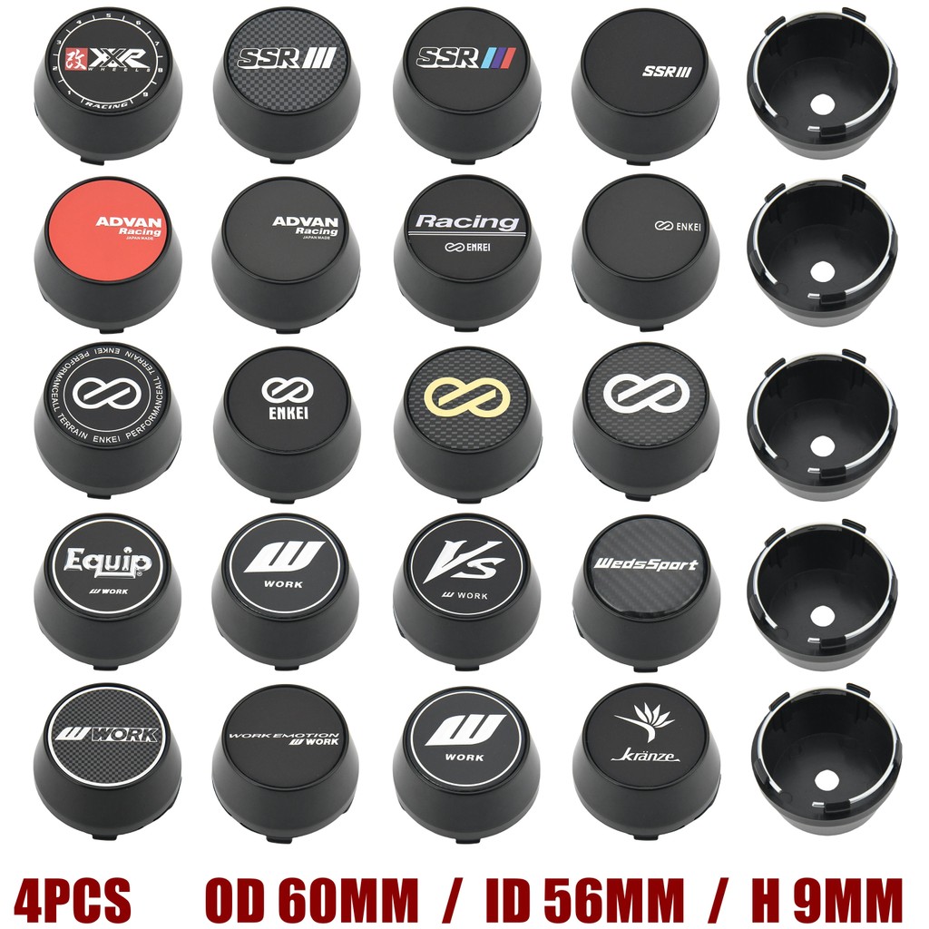 JDM Car Racing 60mm Sport Rim Caps WORK VS EQUIP MEISTER Wheel Center Cap WEDSSPORT KRANZE ADVAN ...
