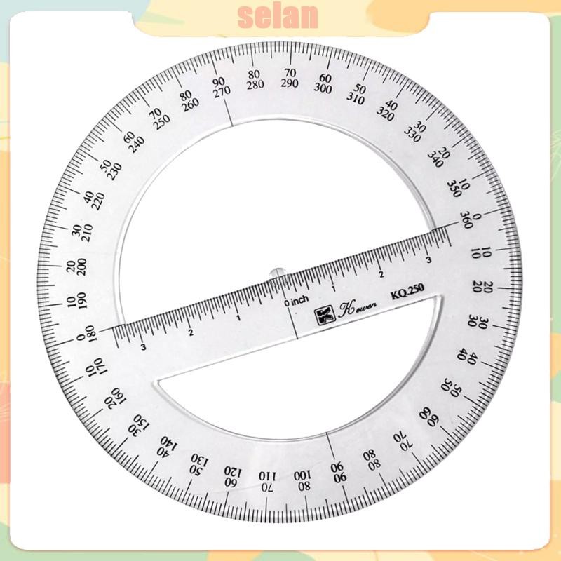 SEL 25cm Circle Protractor 360 Degree Protractor Ruler Plastic Math Geometry Tool | Shopee ...