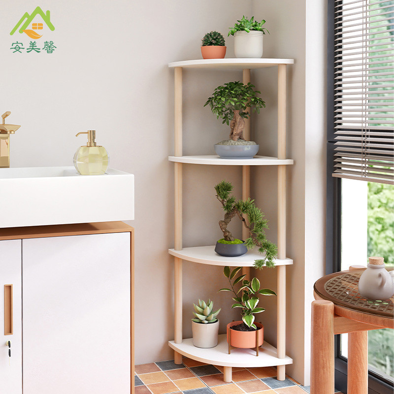 W8Corner Flower Stand Wall Corner Living Room Floor Triangle Staircase ...