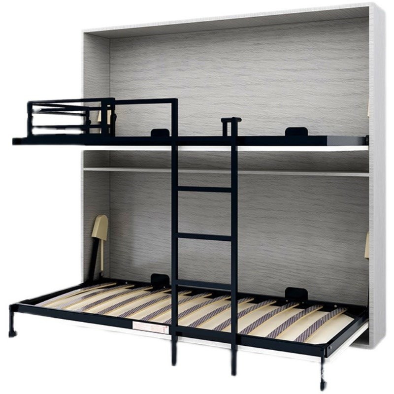 Multifunctional Double Layer Invisible Bed Frame t Folding Wall Bed ...