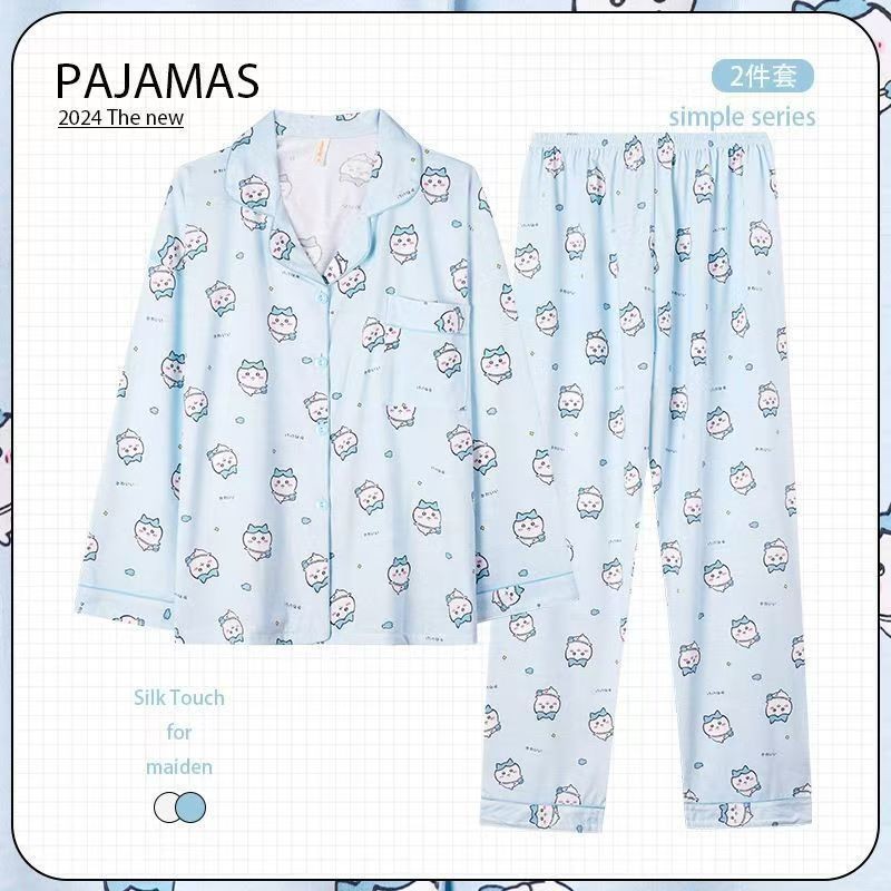 chiikawa pajamas usagi women's home wear spring and autumn long-sleeved ...
