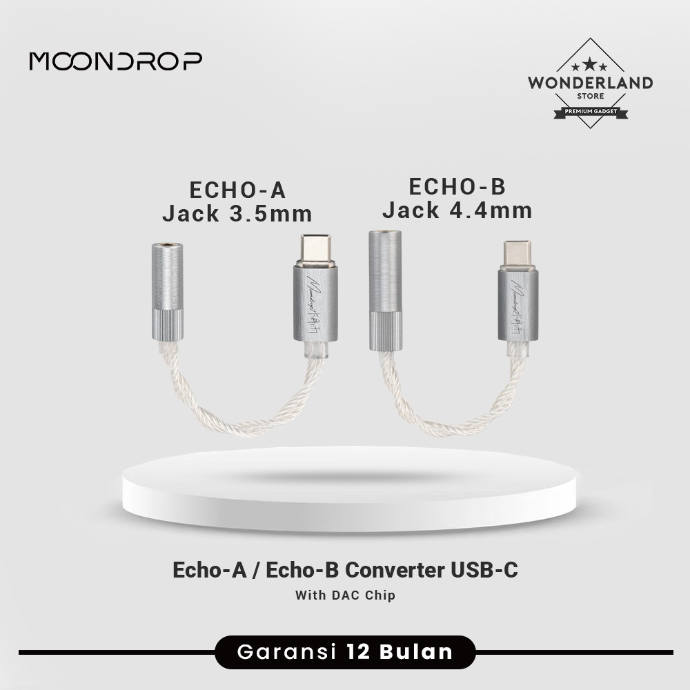 Moondrop Echo-A Echo-B Converter Jack 3.5 / Jack 4.4 to USB-C DAC Chip Dongle Amplifier Echo A ...
