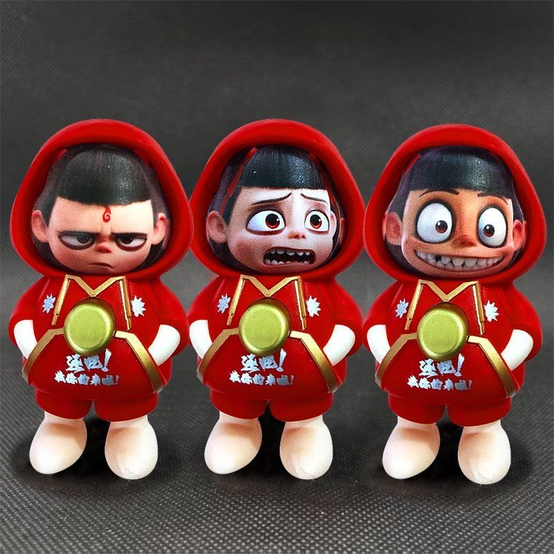 Nezha Change Face 3 Emoticon Pack Rotating Cartoon Doll Creative Toy ...