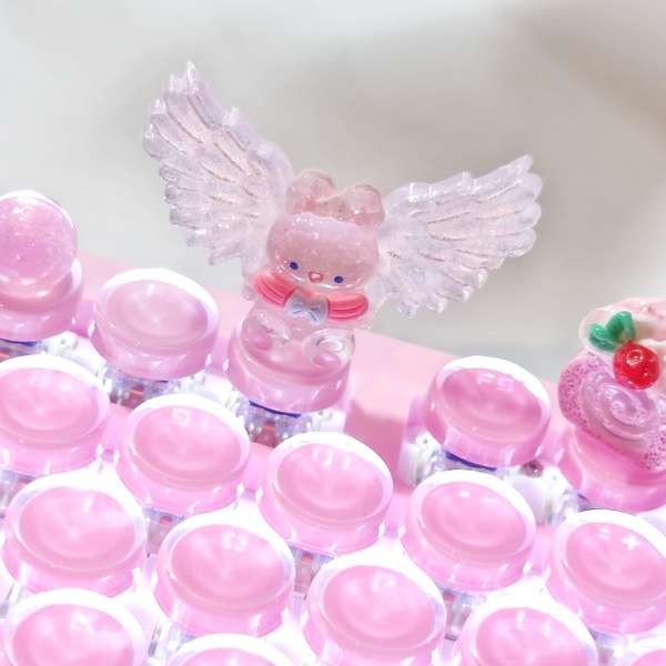 keycaps keycaps custom Bunny Angel Wings Cute Pink Sparkling Mechanical ...