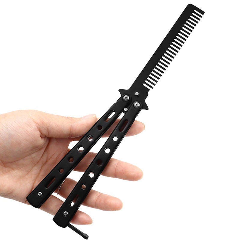 Salon Training Folding Stainless Butterfly Folding Comb Balicomb ...
