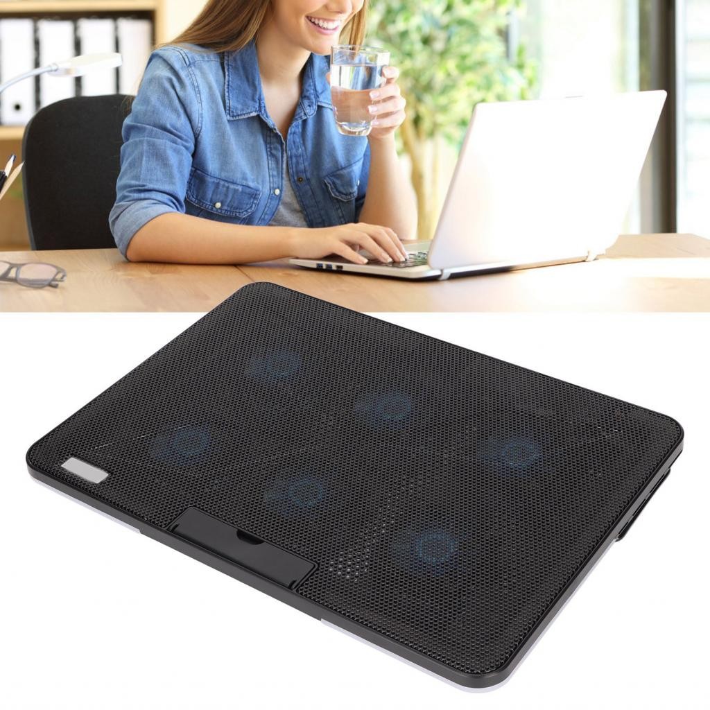Haichao Laptop Cooling Pad 12 17.3 Cooler with 6 Quiet Led Fans USB ...