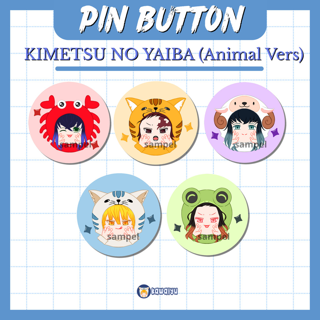 Kimetsu No Yaiba Anime Button Pin | 44mm Anime Pins by Kawaiu | Shopee ...