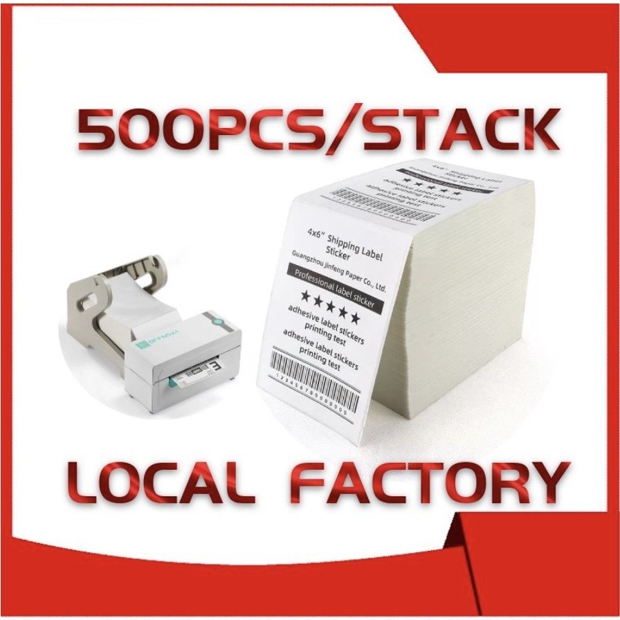 500PCS/STACK Shopee Waybill Sticker Fold 100mmx150mm A6 SIZE FOR THERMAL PRINTER | Shopee ...