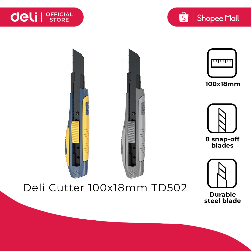 Deli TD502 Cutter 18x100mm | Shopee Philippines