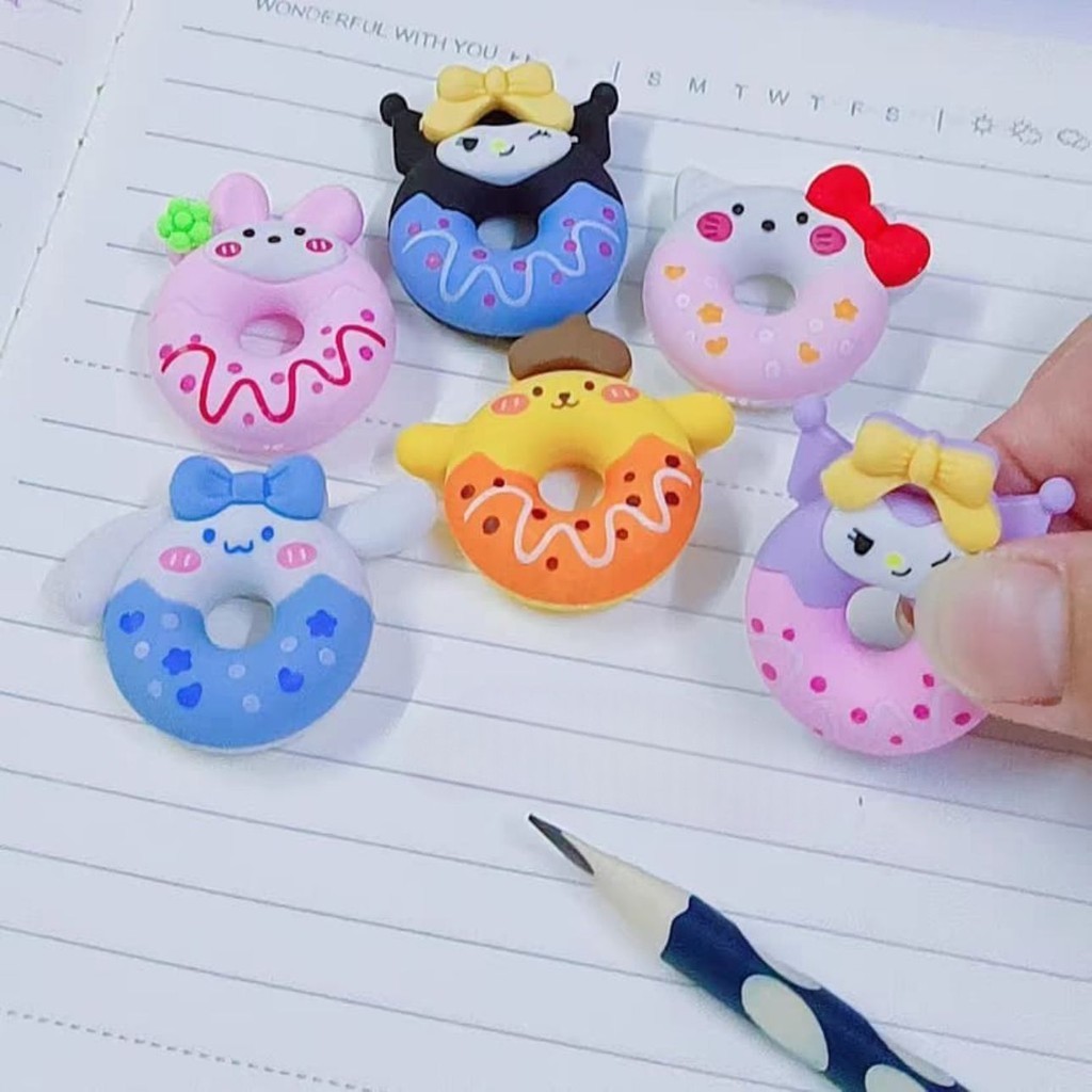 Cute CHARACTER ERASER Donut SHAPE ERASER CUTE CHARACTER Stationery (CLS ...