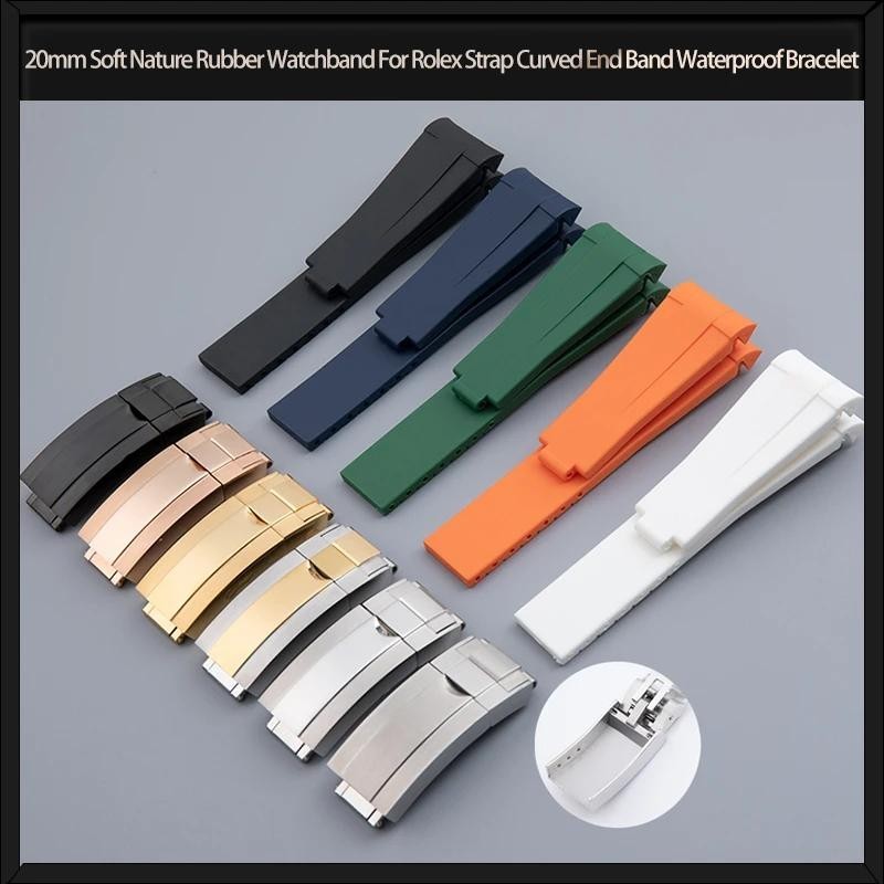 20mm Soft Nature Rubber Watchband For Rolex Strap For Submariner ...