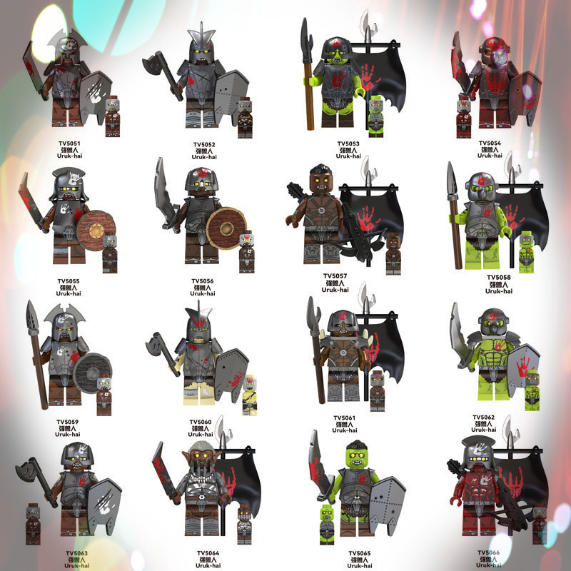 Mini Character Ring King Strong Orc Army Assembly Building Block Toy ...