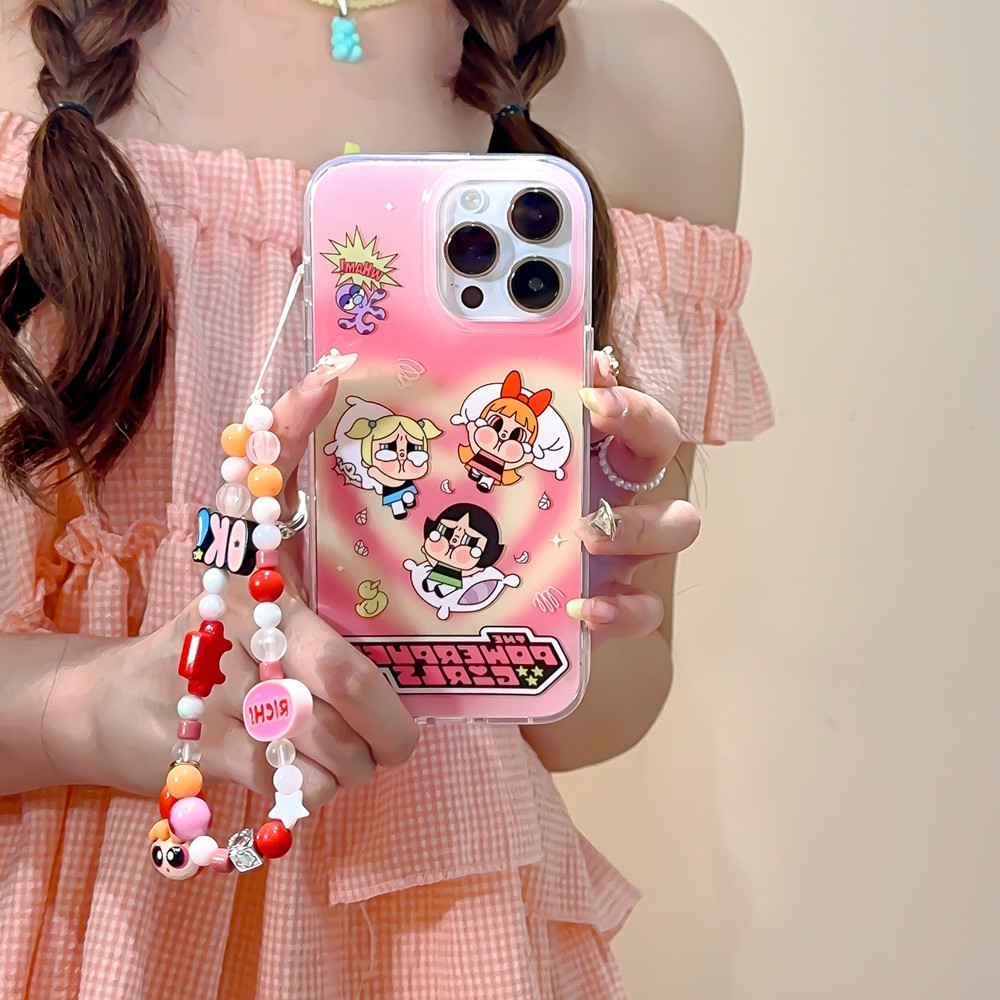 Cry Cute Baby Powerpuff Girls IMD Glossy Soft Case for iPhone 15 14 13 ...