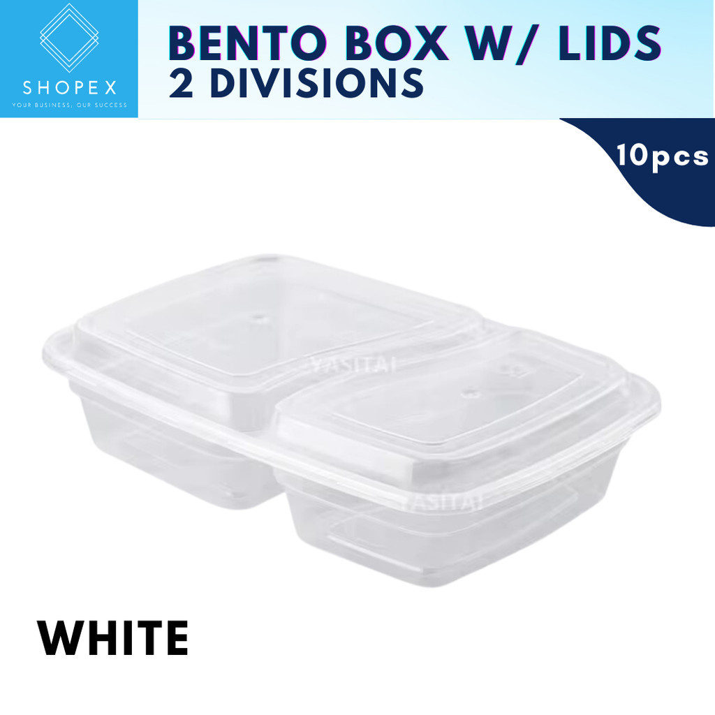 Disposable Bento Box Microwavable Lunch Box with Lids / 2, 3, & 4 ...