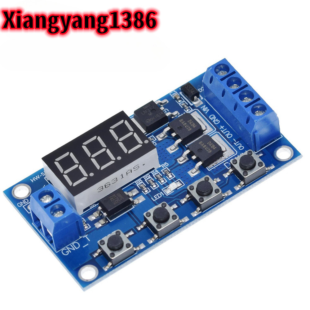 DC 12V 24V Dual MOS LED Digital Time Delay Relay Trigger Cycle Timer Delay Switch Circuit Board ...