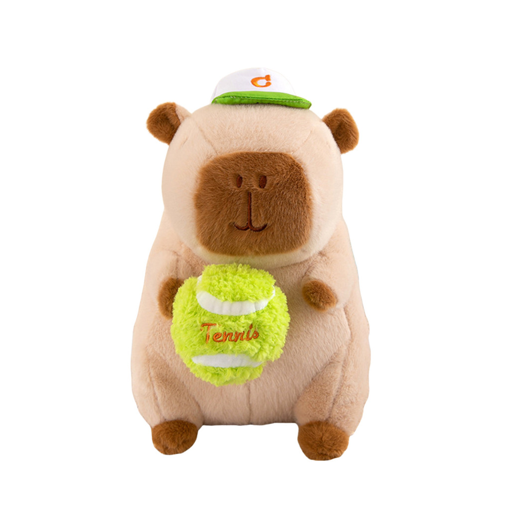 Plush Capybara Toy Tennis Capybara Toy Adorable Baseball Tennis ...