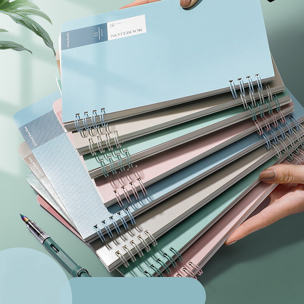 A5/B5 60 Sheets Morandi Simple Style Notebook Loose Leaf Binder Coil ...