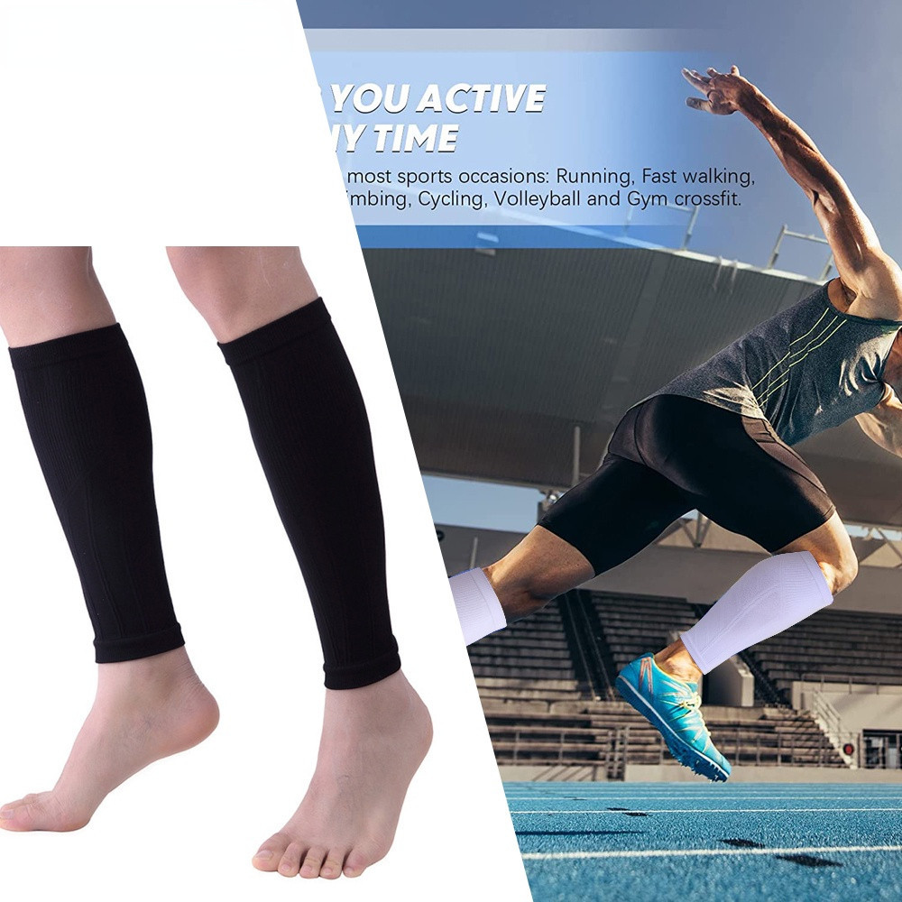1Pair Calf Compression Leg Sleeve Footless Elastic Calf Support Socks ...