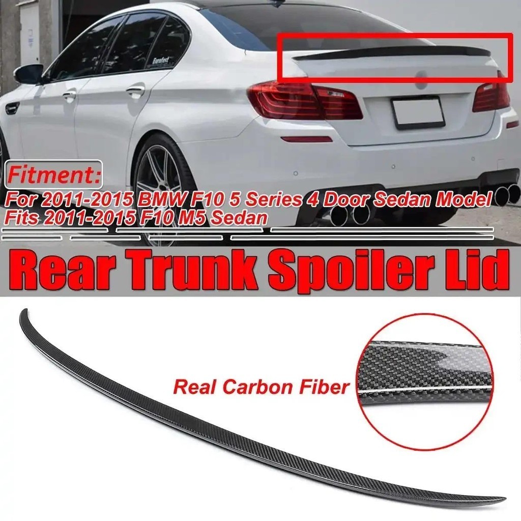 Real Carbon Fiber P/M4/PSM F10 F18 Rear Wing Spoiler Car Rear Trunk ...