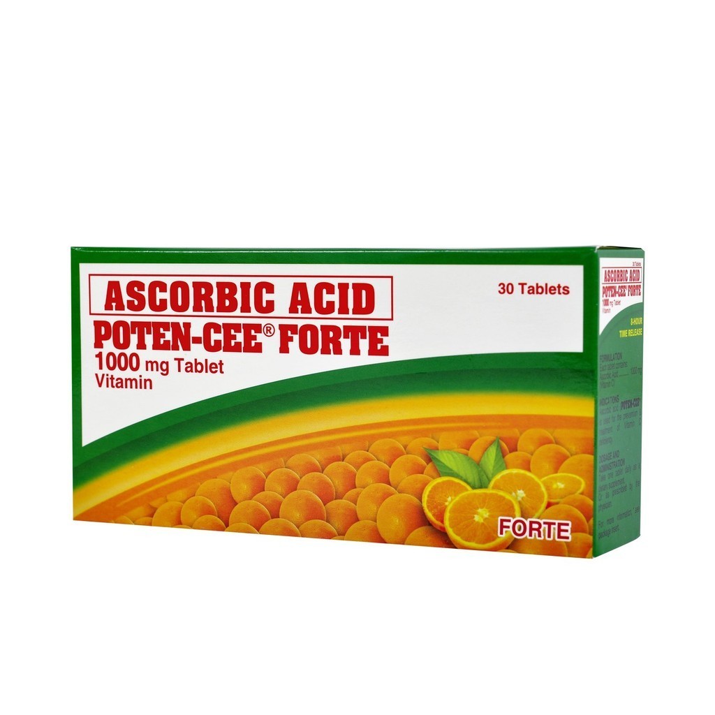 Poten-Cee Forte Ascorbic Acid 1000mg 30 Tablets Vitamin C Potencee ...