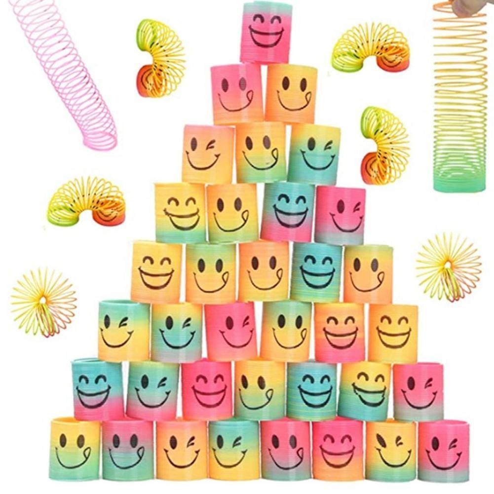 Smiley Rainbow Circle Spring Stacking Toy For Kids Promotes Emotional ...