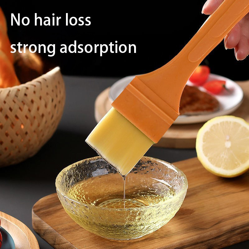 Baking BBQ Yellow Handle Oil Brush High Temperature BBQ No Hair Loss ...