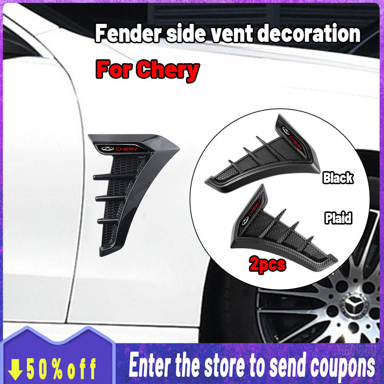 High quality 2pcs Carbon Fiber Car Fender Decoration Side Blade Badge ...