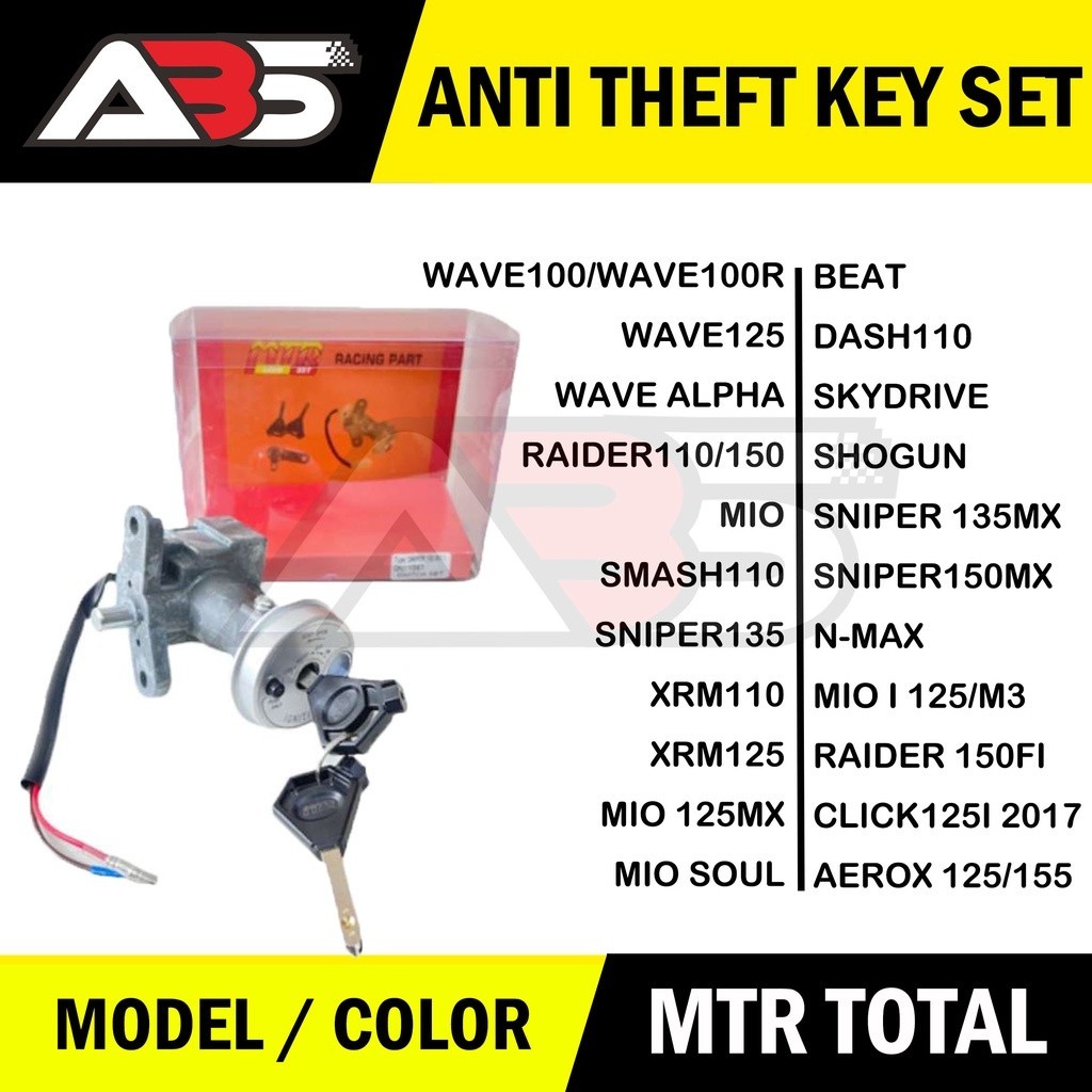 MTR Ignition Switch Key Set Anti Theft ( total ) | Shopee Philippines