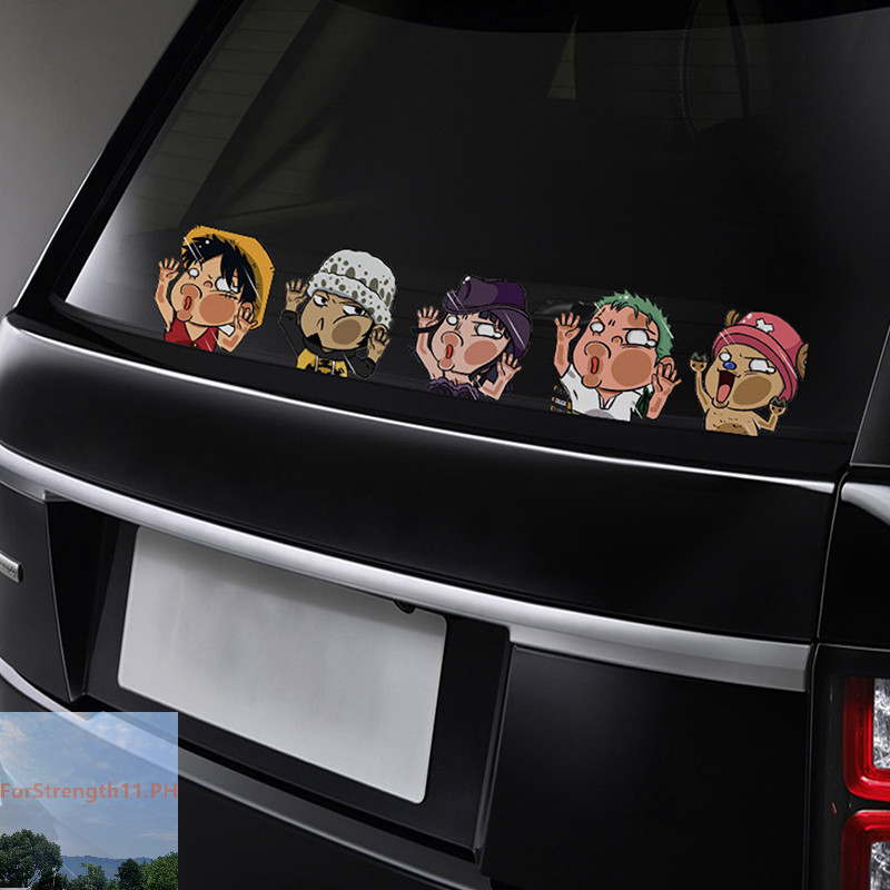 ForStrength One Piece Luffy car Sticke Anime Peeking Glass Vinyl Decal ...
