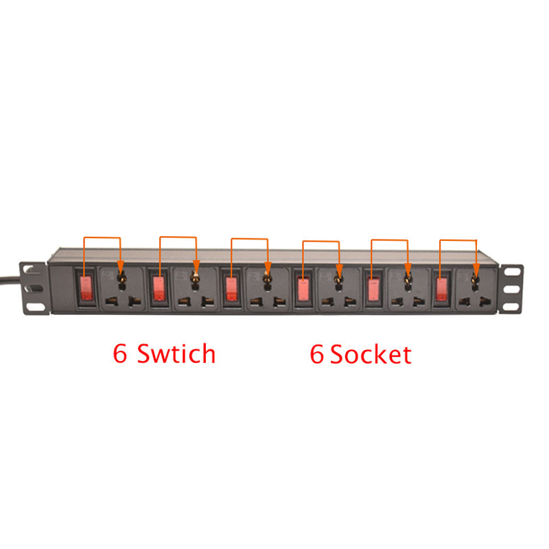 Server Rack PDU power strip power distribution unit, 6 Socket 6 ways ...