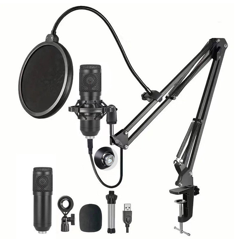 USB Condenser Microphone with Monitor Mute Reverb Computer Live ...