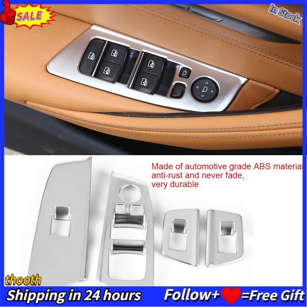 Thooth 4pcs Car Window Switch Lift Button Frame Cover Trim for BMW 5 ...