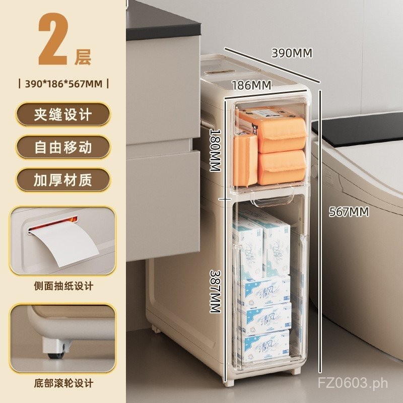 Waterproof Toilet Gap Cabinet Cover Narrow Gap Storage Bathroom Toilet ...